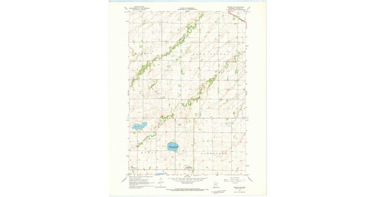 1967 Map of Porter SW, Lincoln County, MN — High-Res | Pastmaps