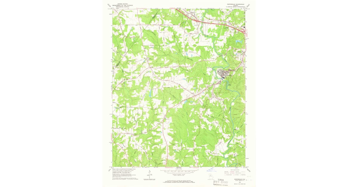 1964 Map of Porterdale, GA — High-Res | Pastmaps