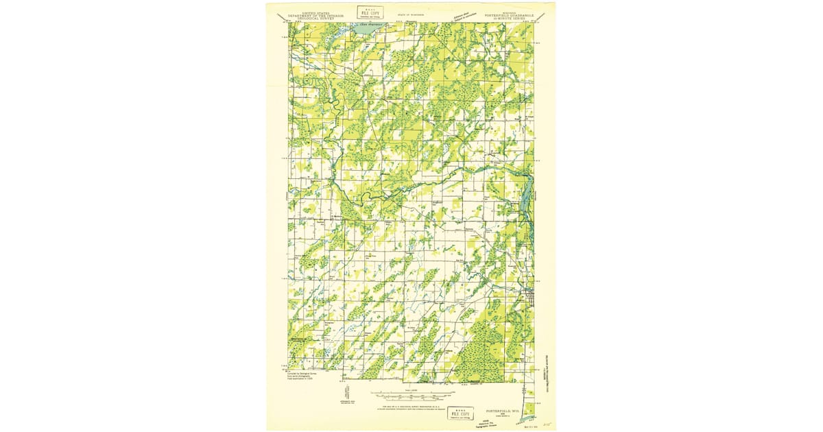 1939 Map of Porterfield, Marinette County, WI — High-Res | Pastmaps