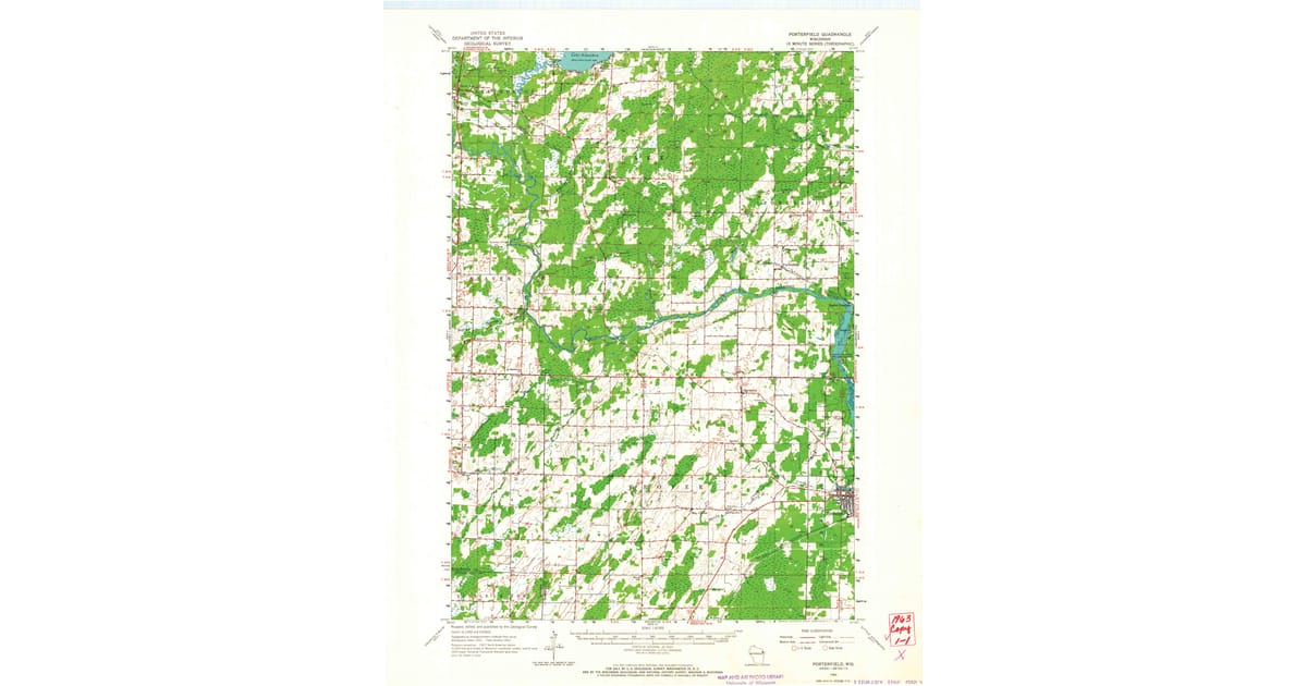 1963 Map of Porterfield, Marinette County, WI — High-Res | Pastmaps