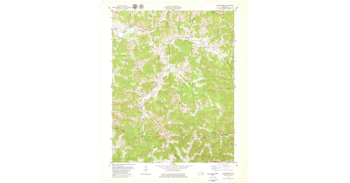 1979 Map of Portersburg, Clay County, KY — High-Res | Pastmaps