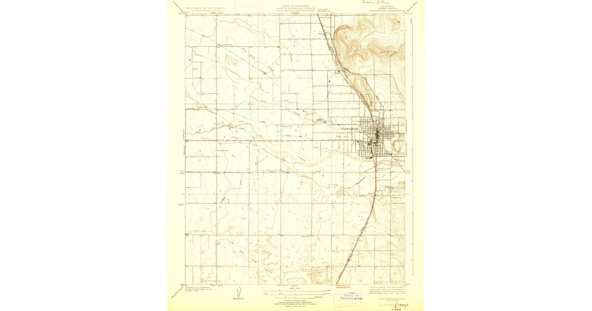 1929 Map of Porterville, CA — High-Res | Pastmaps