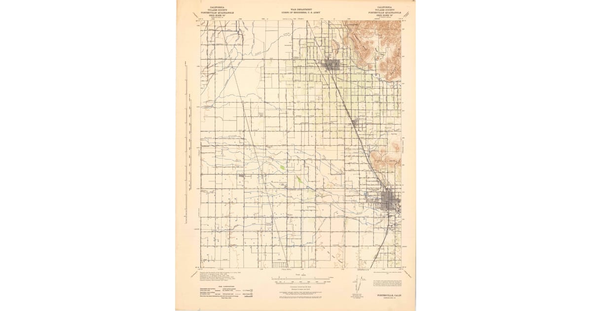 1942 Map of Porterville, CA — High-Res | Pastmaps