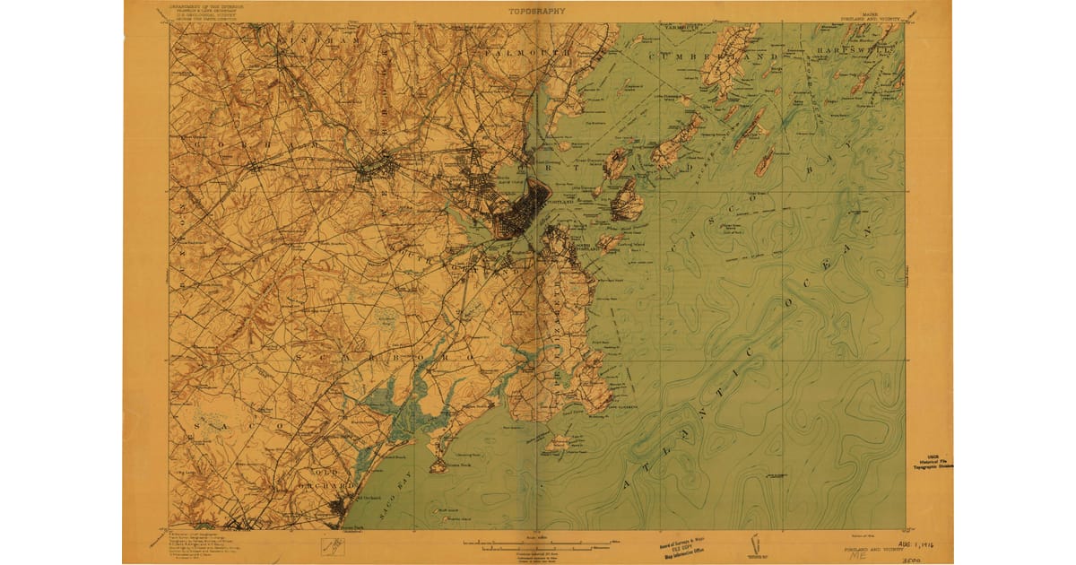 1916 Map of Portland And Vicinity, Maine — High-Res | Pastmaps