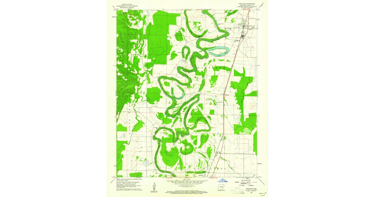 1960 Map of Portland, AR — High-Res | Pastmaps