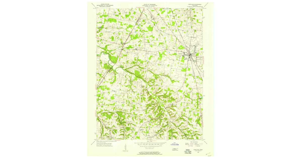 1956 Map of Portland, TN — High-Res | Pastmaps