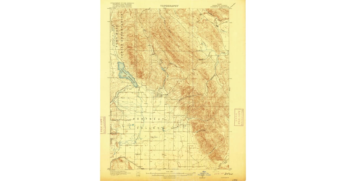 1917 Map of Portneuf, Caribou County, ID — High-Res | Pastmaps