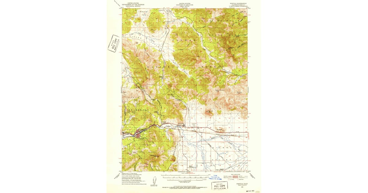 1950 Map of Portola, CA — High-Res | Pastmaps