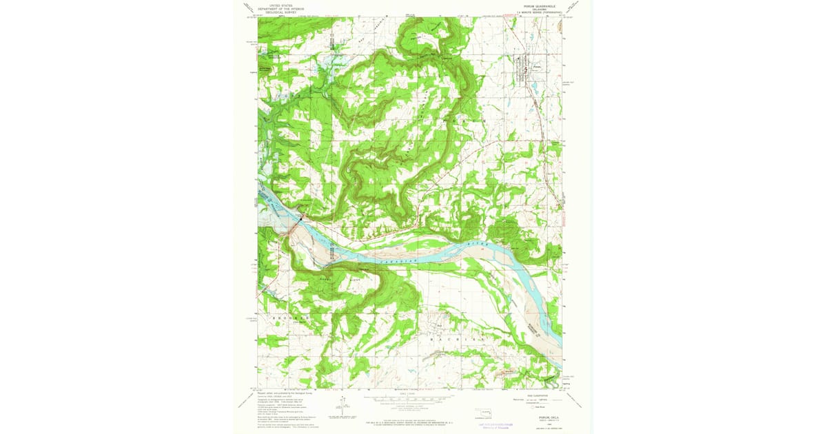 1963 Map of Porum, OK — High-Res | Pastmaps