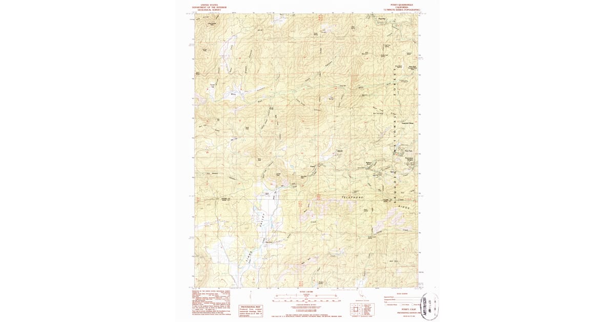 1986 Map of Posey, CA — High-Res | Pastmaps