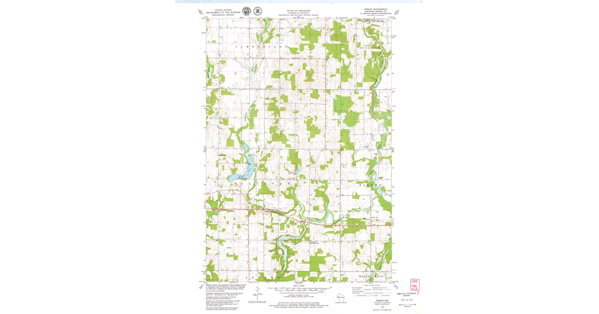 1978 Map of Poskin, Barron County, WI — High-Res | Pastmaps