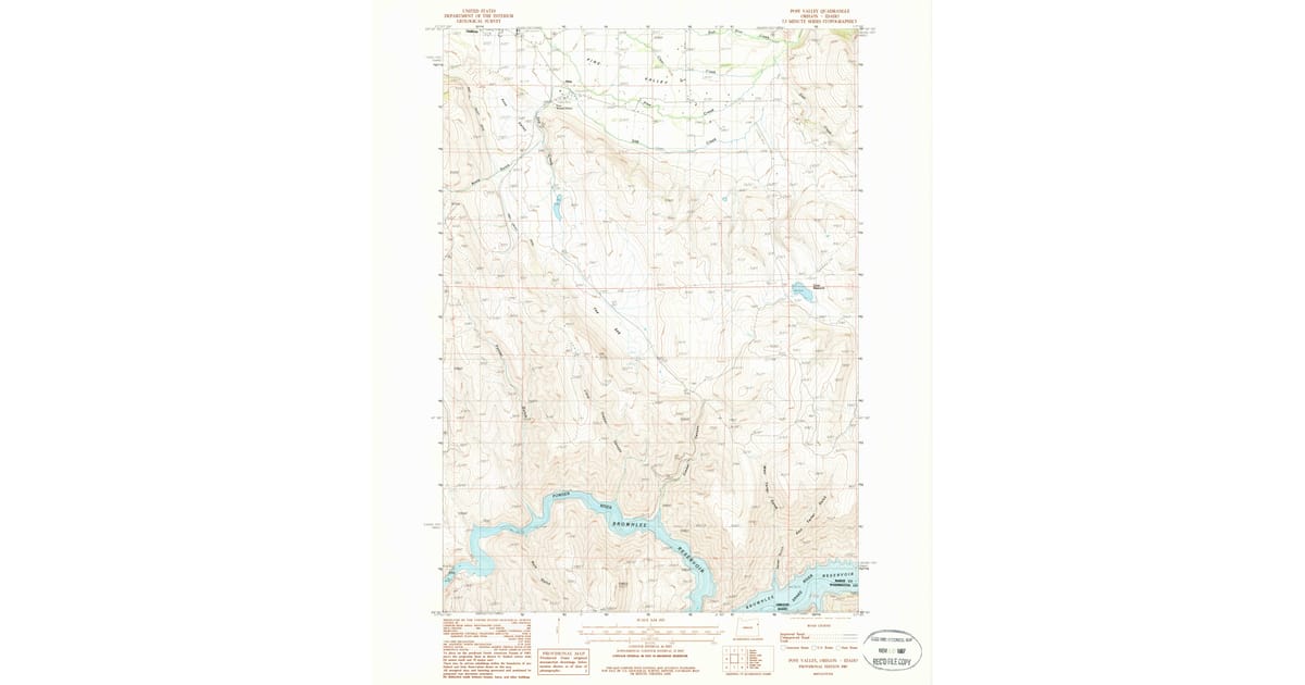 1987 Map of Posy Valley, Baker County, OR — High-Res | Pastmaps