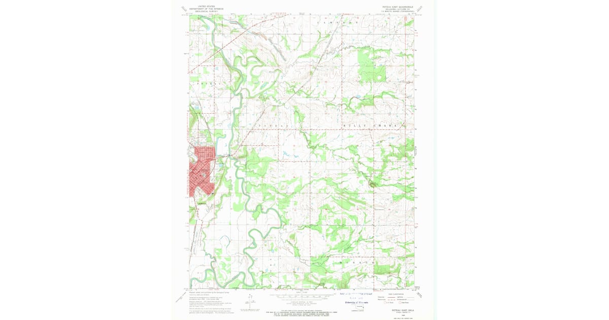 1968 Map of Poteau East, Le Flore County, OK — High-Res | Pastmaps