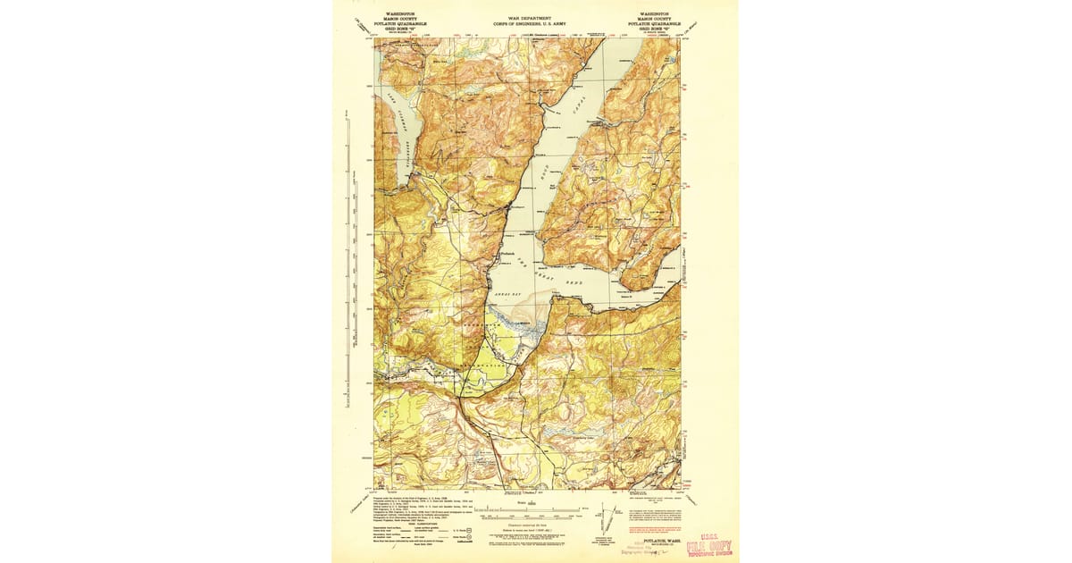 1943 Map of Potlatch, Mason County, WA — High-Res | Pastmaps