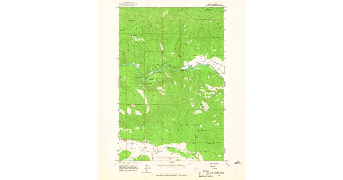 1965 Map of Potomac, MT — High-Res | Pastmaps