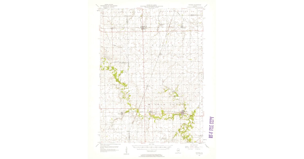 1957 Map of Potomac, IL — High-Res | Pastmaps