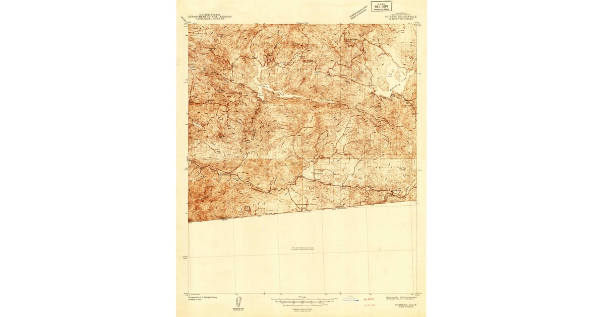 1942 Map of Potrero, CA — High-Res | Pastmaps