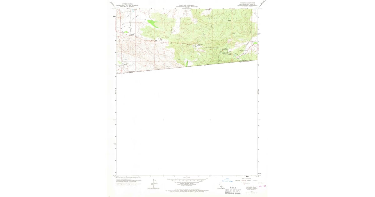1960 Map of Potrero, CA — High-Res, 1967 Print | Pastmaps