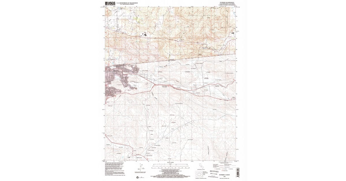 1996 Map of Potrero, CA — High-Res | Pastmaps