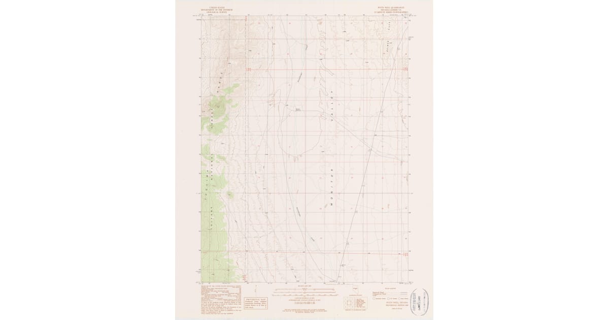 1989 Map of Potts Well, Lander County, NV — High-Res | Pastmaps
