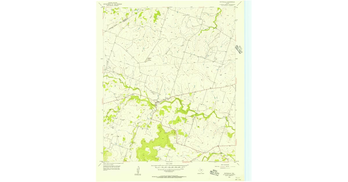 1956 Map of Pottsville, Hamilton County, TX — High-Res | Pastmaps