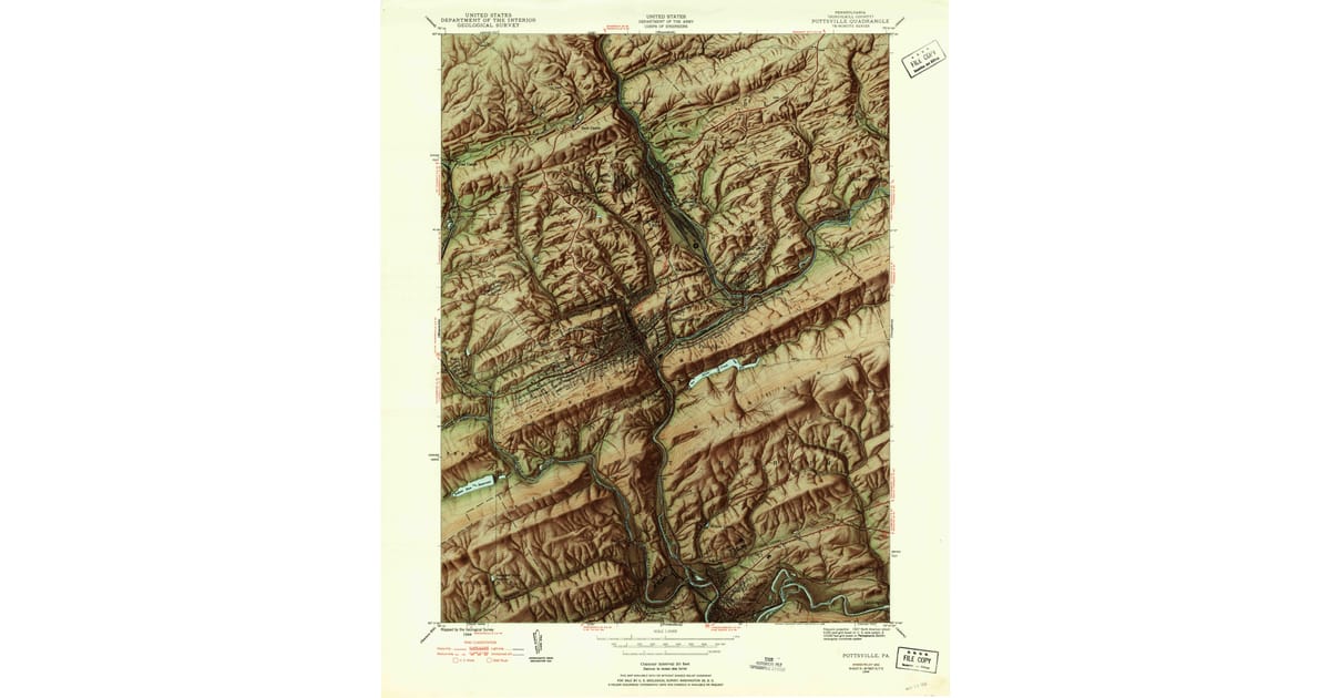 1944 Map of Pottsville, PA — High-Res | Pastmaps