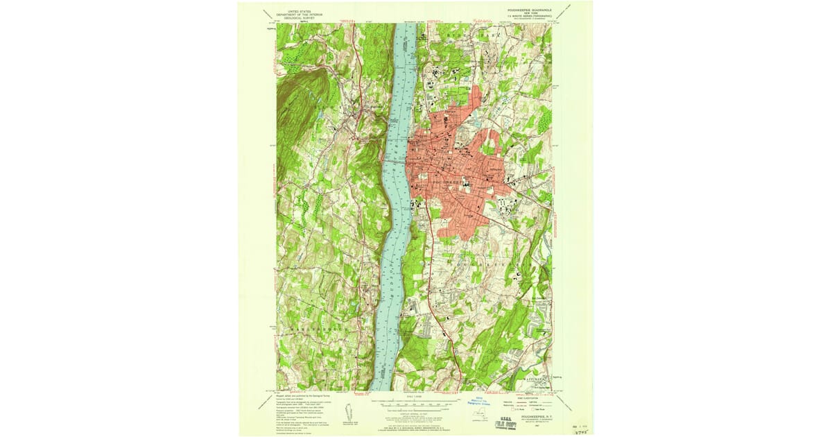 1957 Map of Poughkeepsie, NY — High-Res | Pastmaps