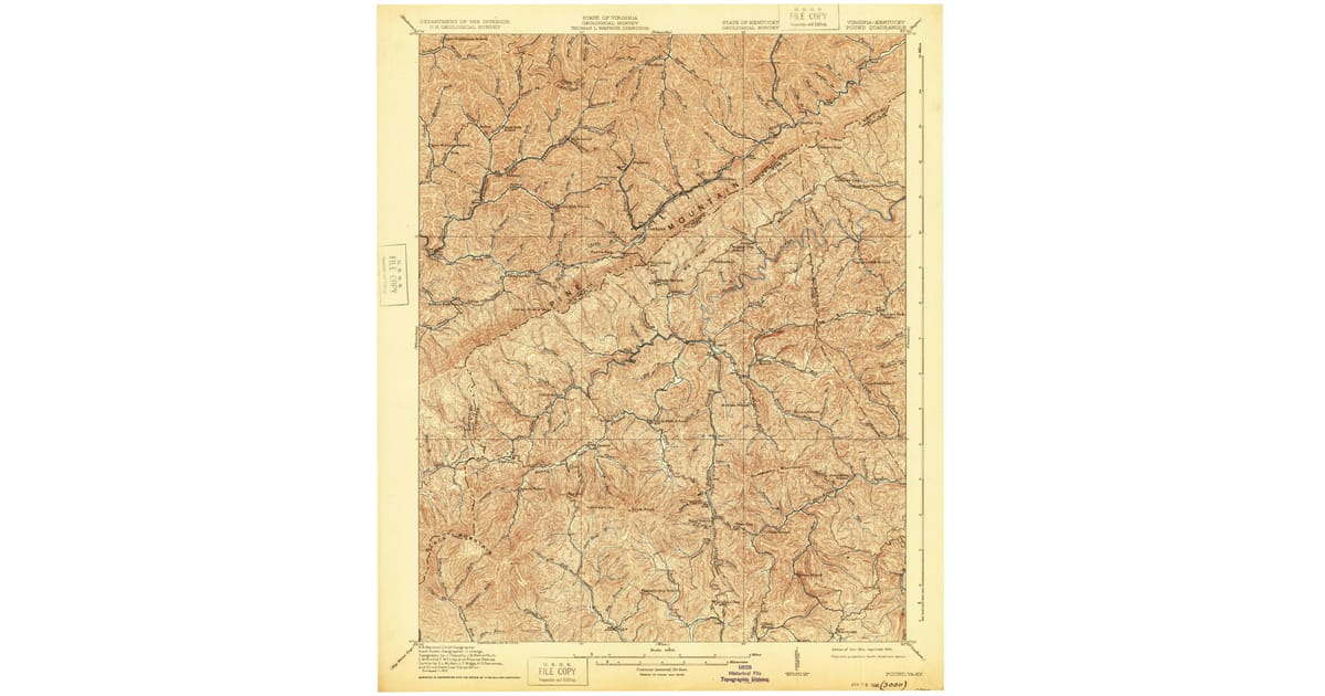 1914 Map of Pound, VA — High-Res, 1925 Print | Pastmaps