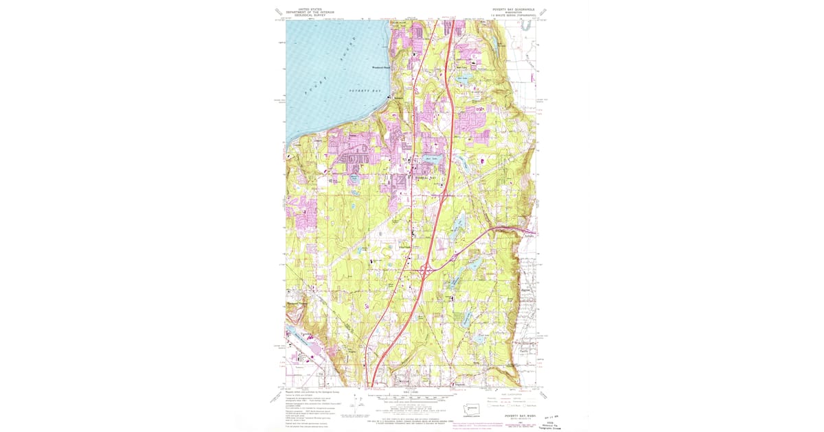 1961 Map of Poverty Bay, King County, WA — High-Res, 1976 Print | Pastmaps