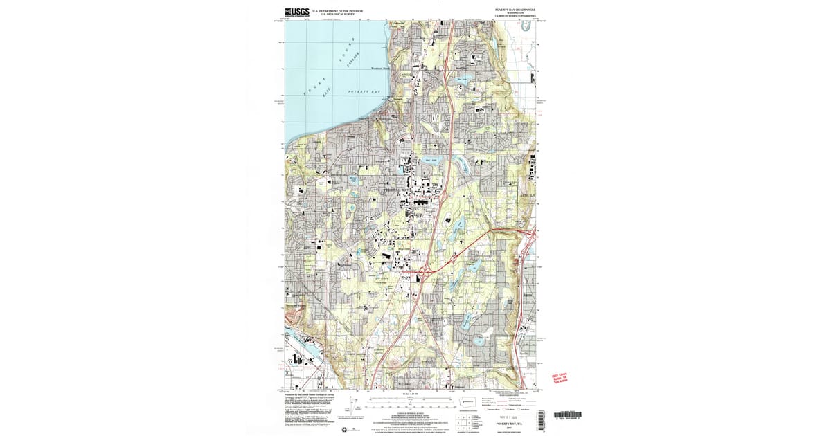 1997 Map of Poverty Bay, King County, WA — High-Res | Pastmaps