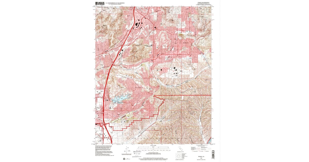 1996 Map of Poway, CA — High-Res | Pastmaps