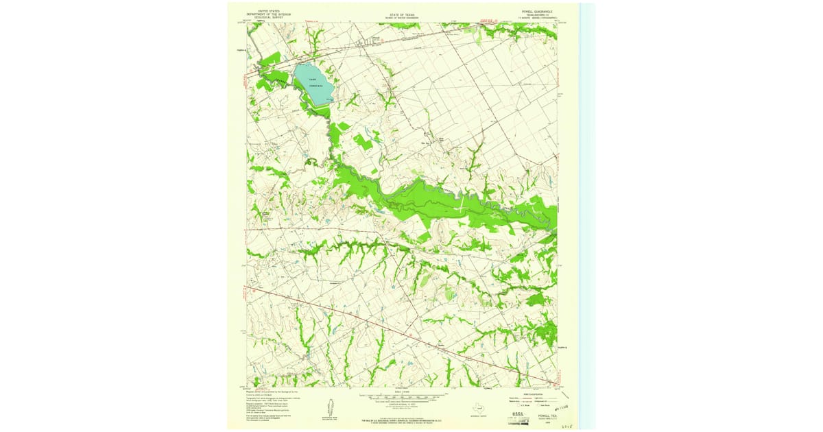 1959 Map of Powell, TX — High-Res | Pastmaps