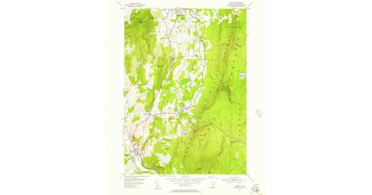 1954 Map of Pownal, VT — High-Res | Pastmaps