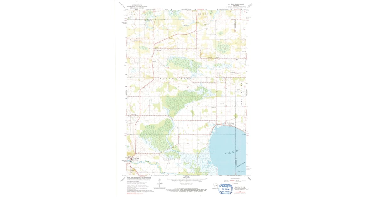 1961 Map of Poy Sippi, WI — High-Res, 1991 Print | Pastmaps