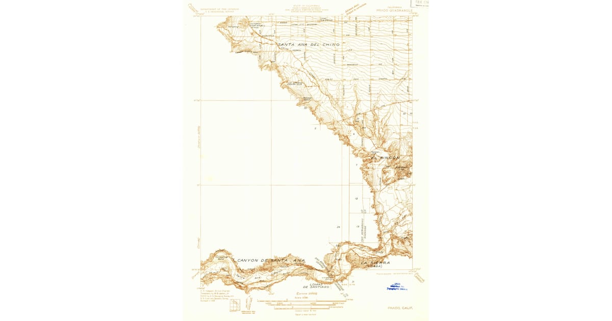 1933 Map of Prado, San Bernardino County, CA — High-Res | Pastmaps