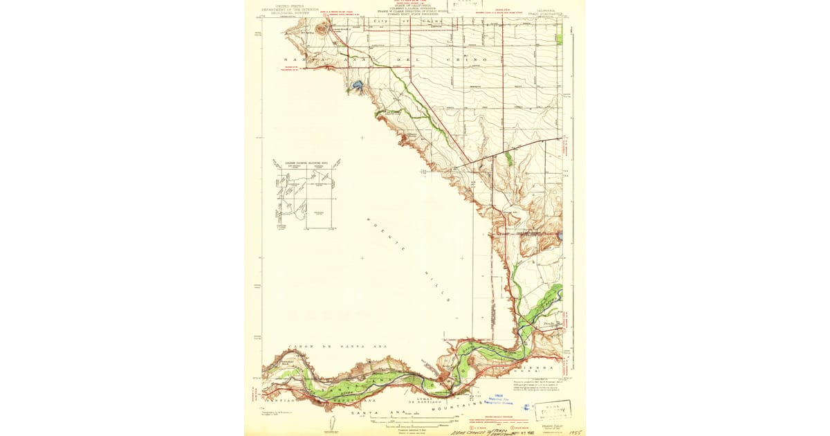 1941 Map of Prado, San Bernardino County, CA — High-Res | Pastmaps