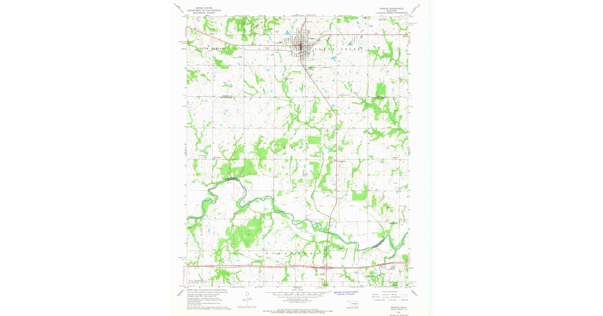 1967 Map of Prague, OK — High-Res | Pastmaps