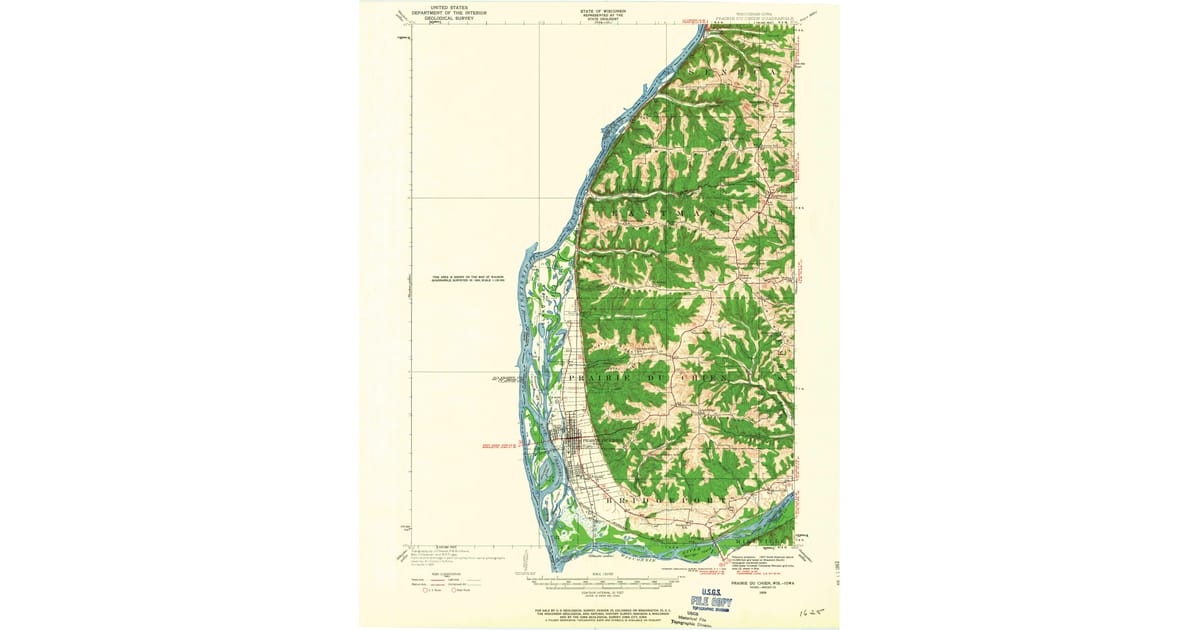 1929 Map of Prairie Du Chien, Crawford County, WI — High-Res | Pastmaps