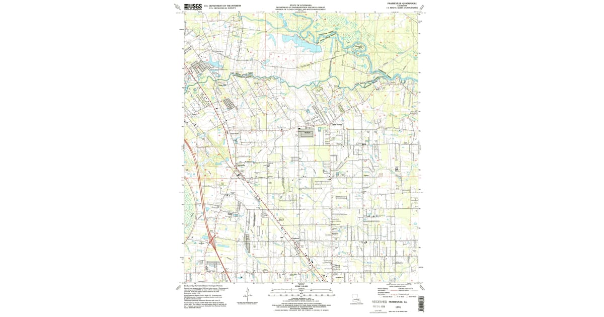 1995 Map of Prairieville, LA — High-Res | Pastmaps