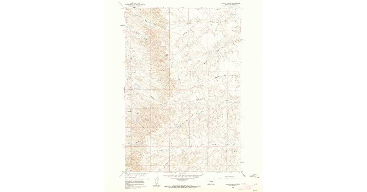 1960 Map of Prante Ranch, Big Horn County, MT — High-Res | Pastmaps