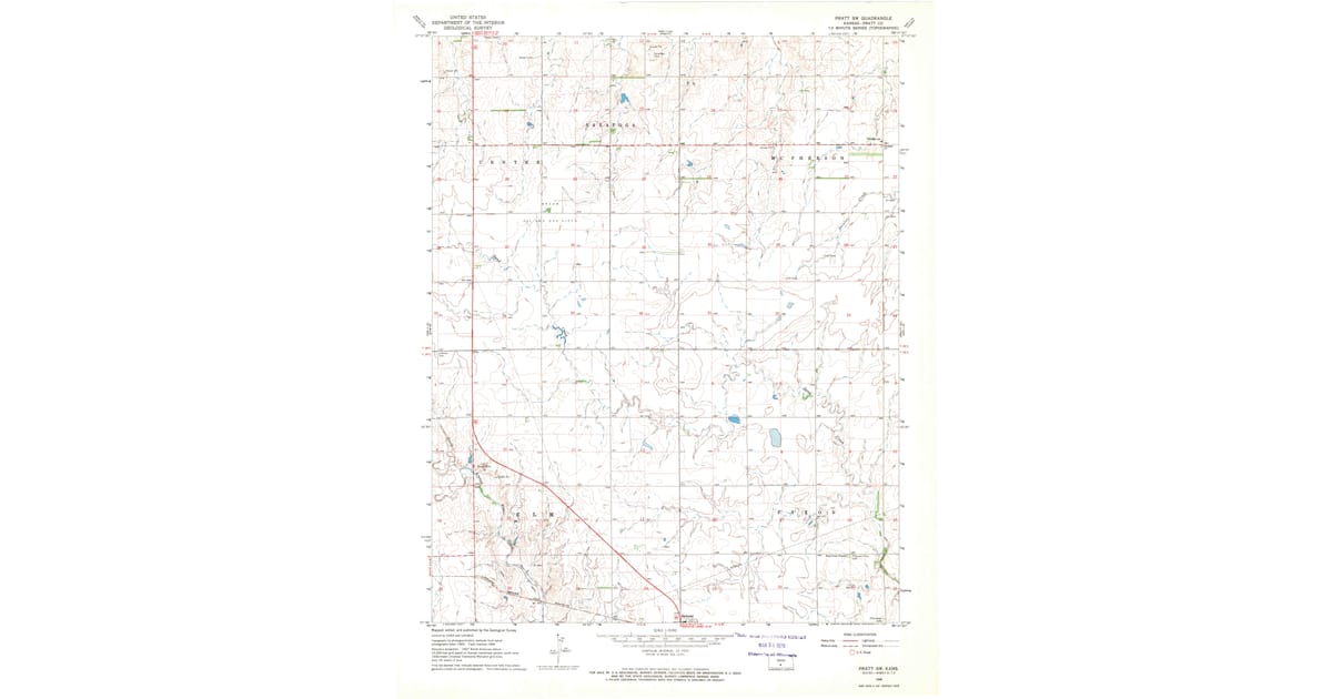 1968 Map of Pratt SW, Pratt County, KS — High-Res | Pastmaps