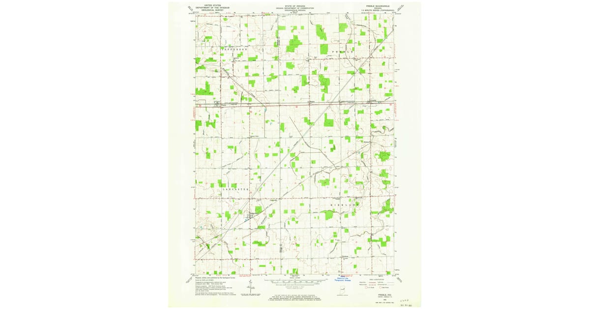 1962 Map of Preble, Adams County, IN — High-Res | Pastmaps