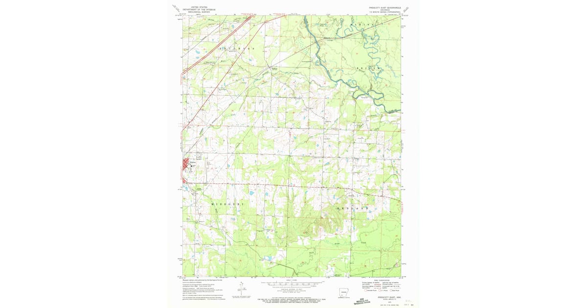 1970s Maps of Prescott, AR | Pastmaps