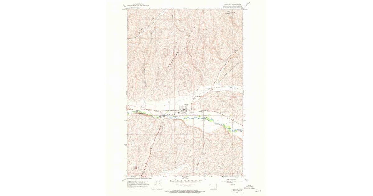1967 Map of Prescott, WA — High-Res | Pastmaps