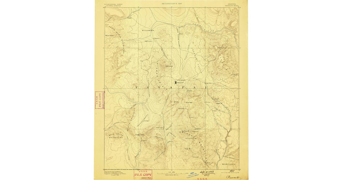 1892 Map of Prescott, AZ — High-Res | Pastmaps