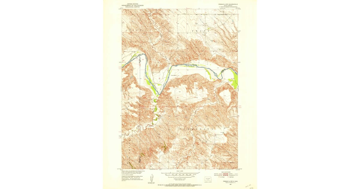 1951 Map of Presho 4 NW, Tripp County, SD — High-Res | Pastmaps