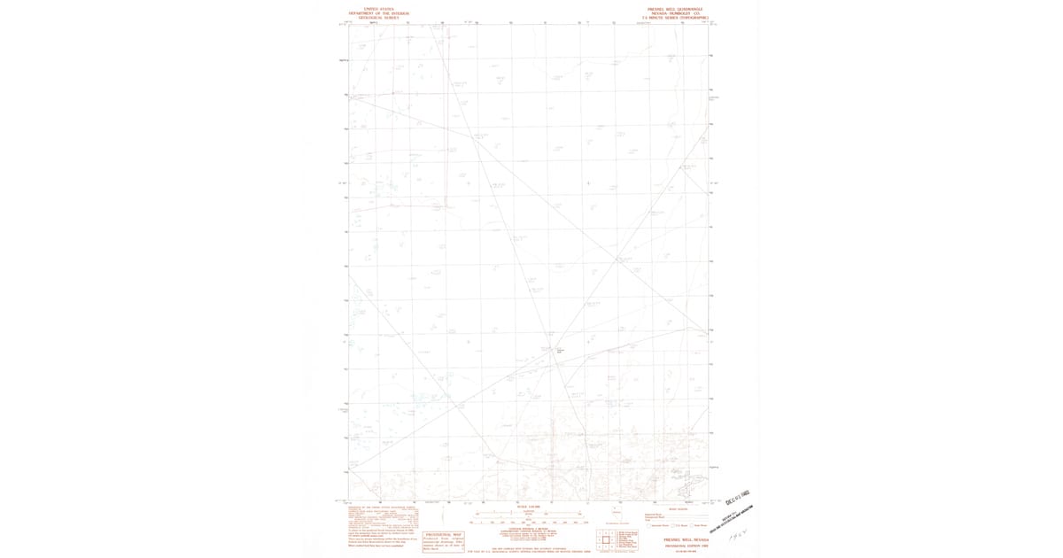 1982 Map of Presnel Well, Humboldt County, NV — High-Res | Pastmaps