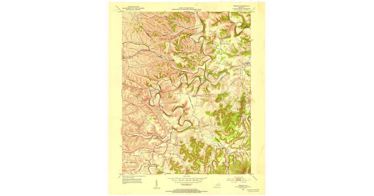 1952 Map of Preston, Bath County, KY — High-Res | Pastmaps