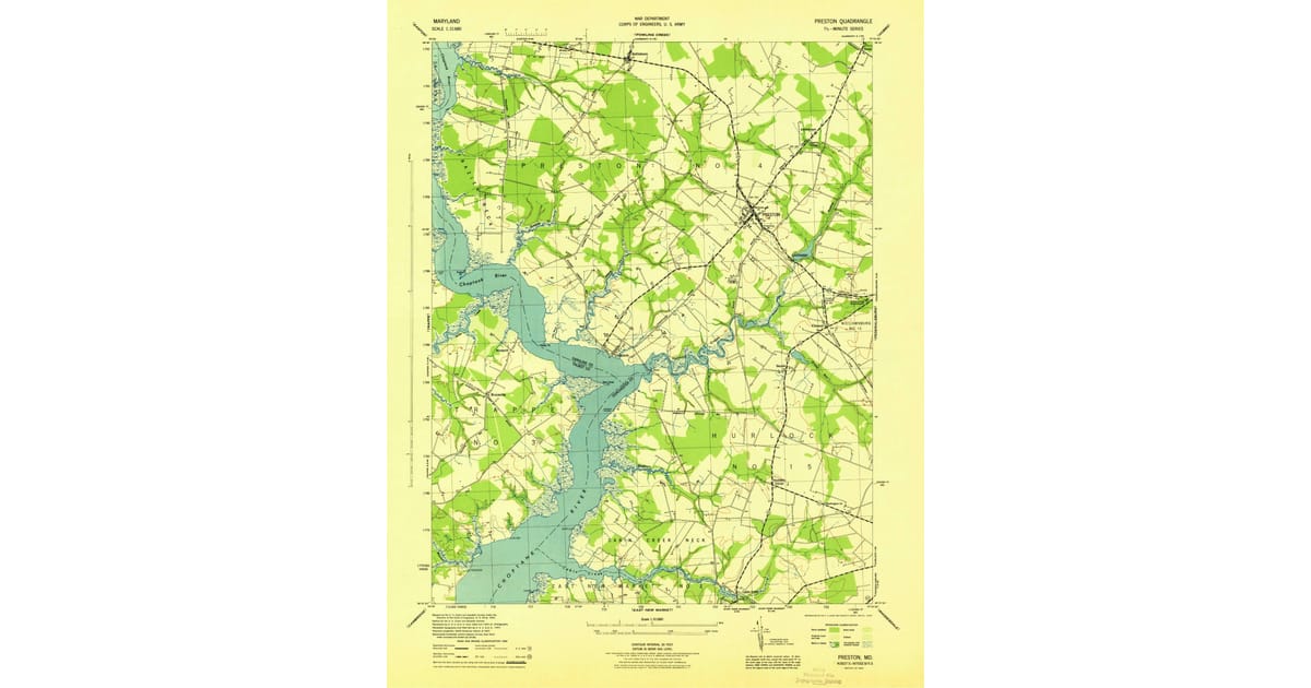 1944 Map of Preston, MD — High-Res | Pastmaps