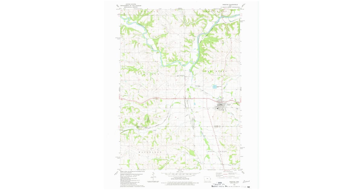 1980 Map of Preston, IA — High-Res | Pastmaps